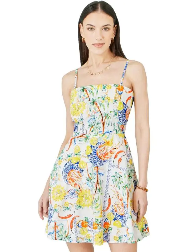YUMI Printed Cotton Mini Sun Dress - Multi