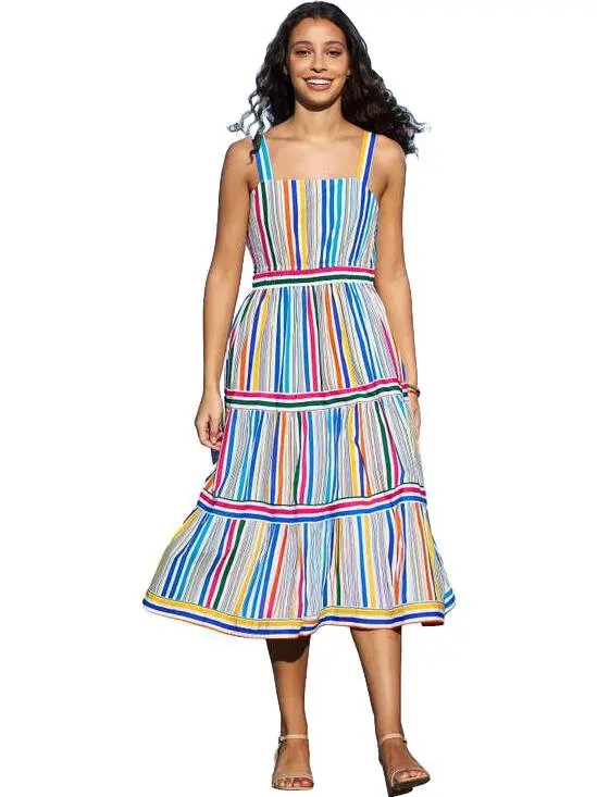 YUMI Stripe Cotton Midi Dress - Multi
