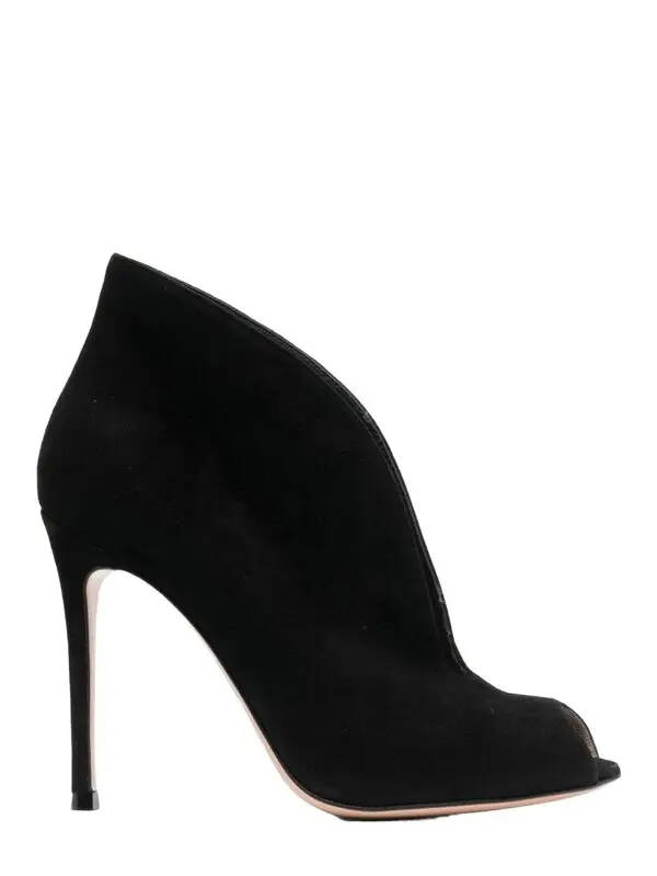 GIANVITO ROSSI Peep-toe Suede Sandals - Black