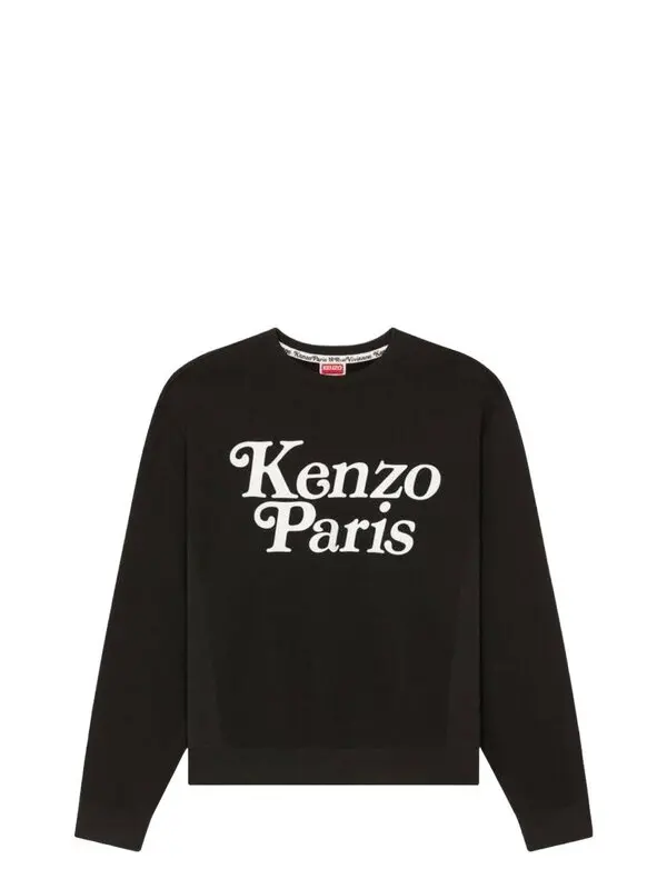 Kenzo Logo Printed Crewneck Sweatshirt - Black
