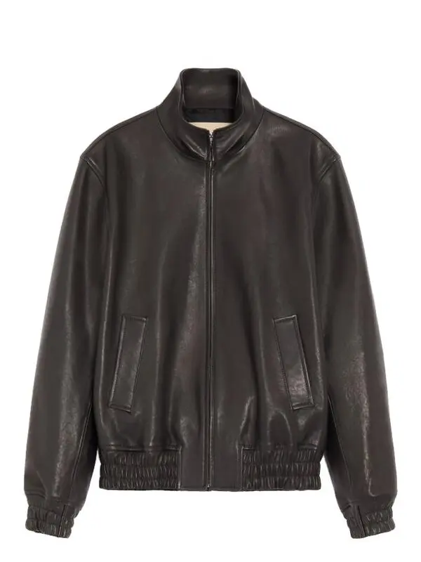 Valentino Garavani Leather Bomber Jacket - Black