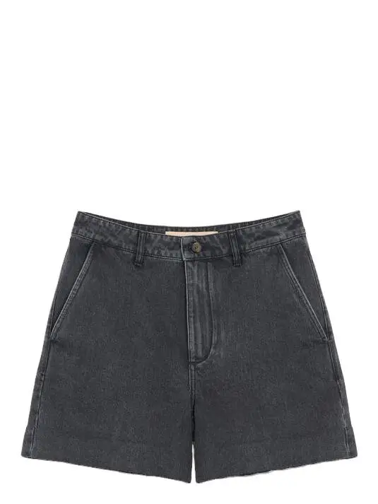 Valentino Garavani Cuffed Denim Bermuda Shorts - Black