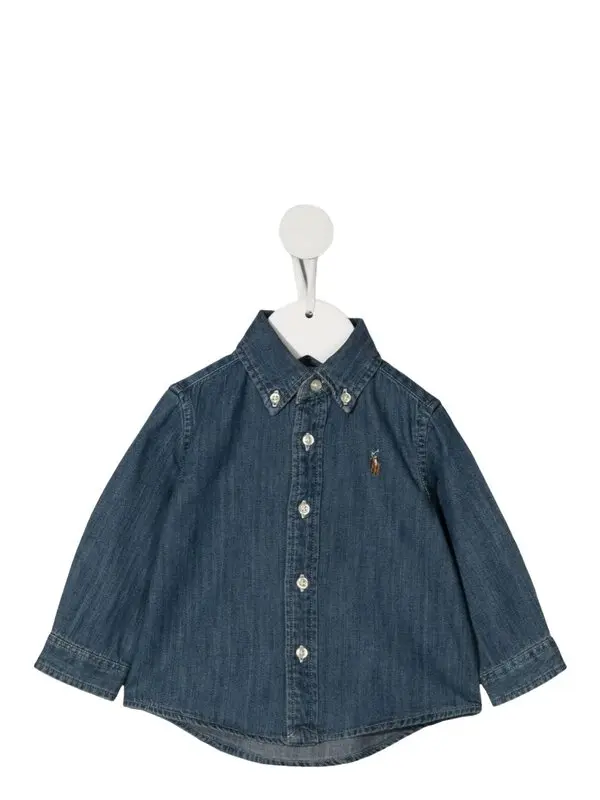 Polo Ralph Lauren Embroidered Logo Denim Shirt - Blue