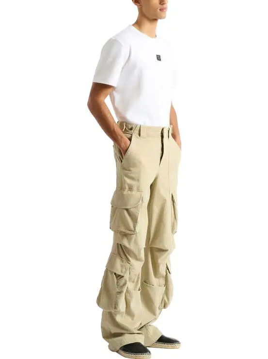 Balmain Washed Cotton Cargo Pants - Beige