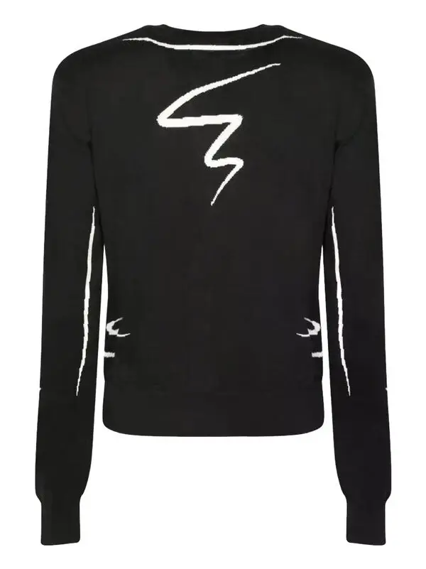 Moschino Scribble Print Cardigan - Black
