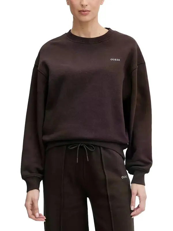 Guess Nat" Logo-print Drop-shoulder Sweatshirt - Brown