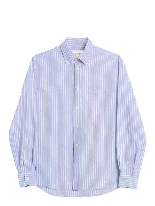 Valentino Garavani Logo-embroidered Striped Shirt - Blue