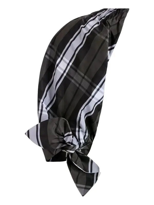 PATOU Check-print Tie-sleeve T-shirt - Blue