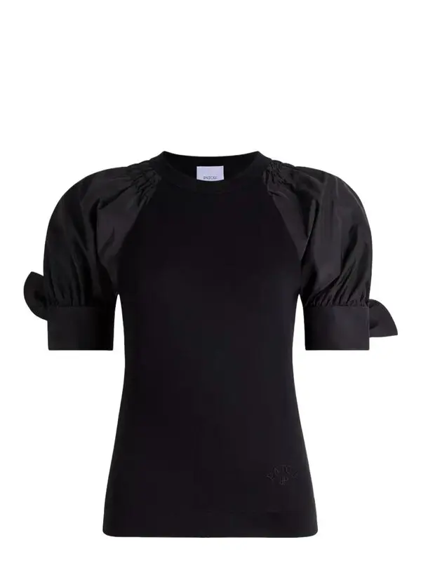 PATOU Tie-detail Puff Sleeve T-shirt - Black