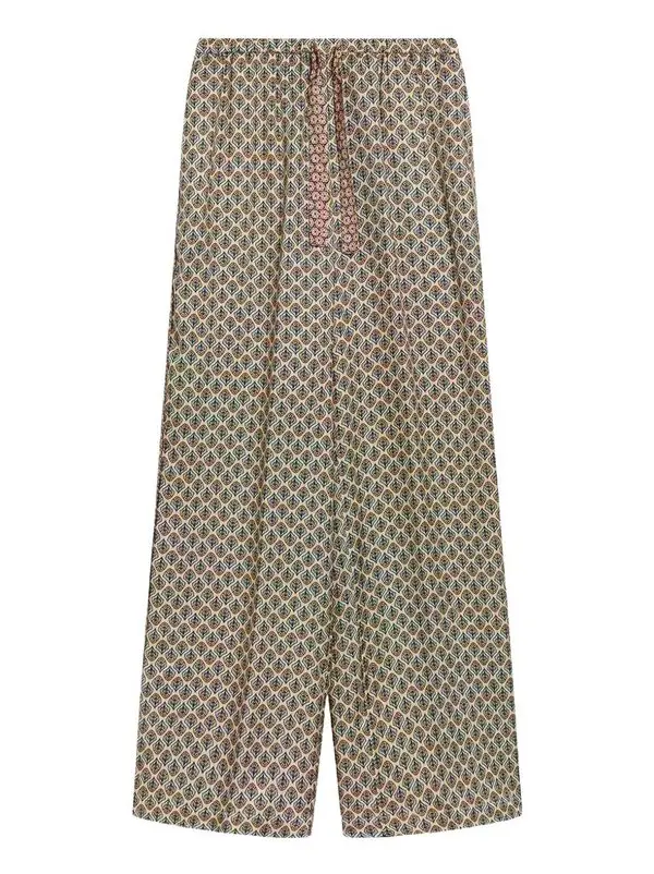 Momoni Elasticated Palazzo Pants - Neutrals