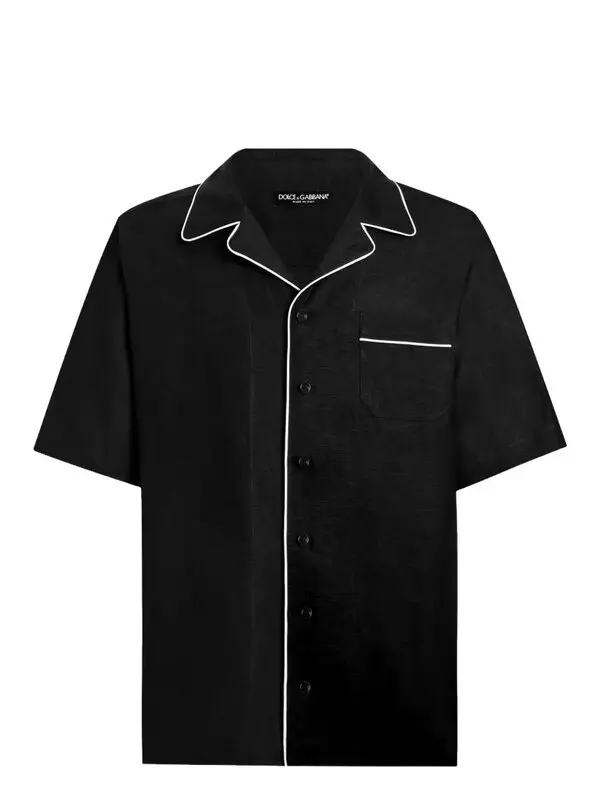 Dolce & Gabbana Piping-detail Chest-pocket Shirt - Black
