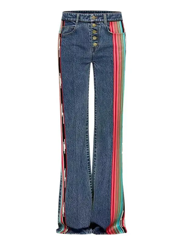 Hellessy Omar Striped-trim Straight-leg Jeans - Blue