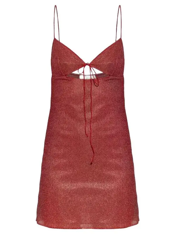 Oseree V-neck Cut-out Mini Dress - Red
