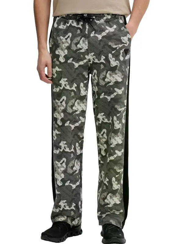 Guess Logo-print Camouflage-pattern Track Pants - Grey
