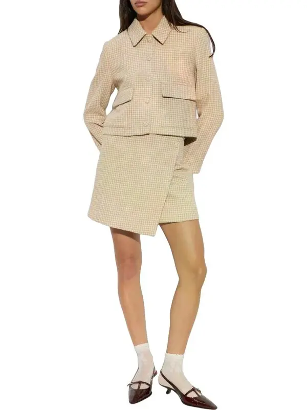 BY MALENE BIRGER Houndstooth Cropped Jacket - Neutrals