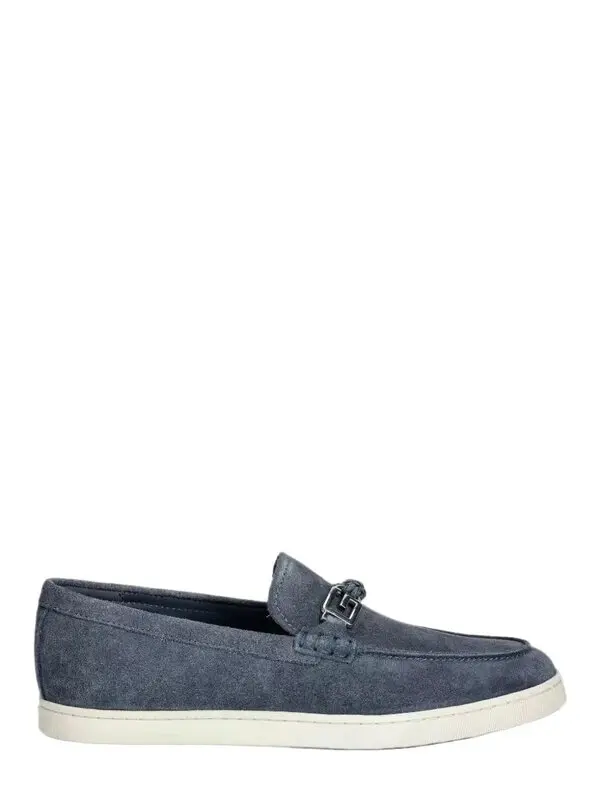 Guess Logo Plaque Suede Loafers - Blue