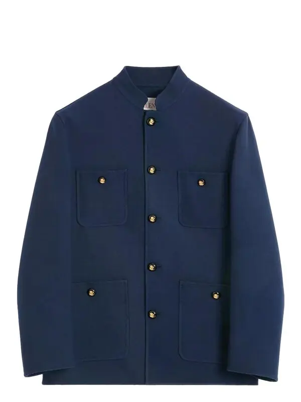 Valentino Garavani Stand-up-collar Button-up Jacket - Blue