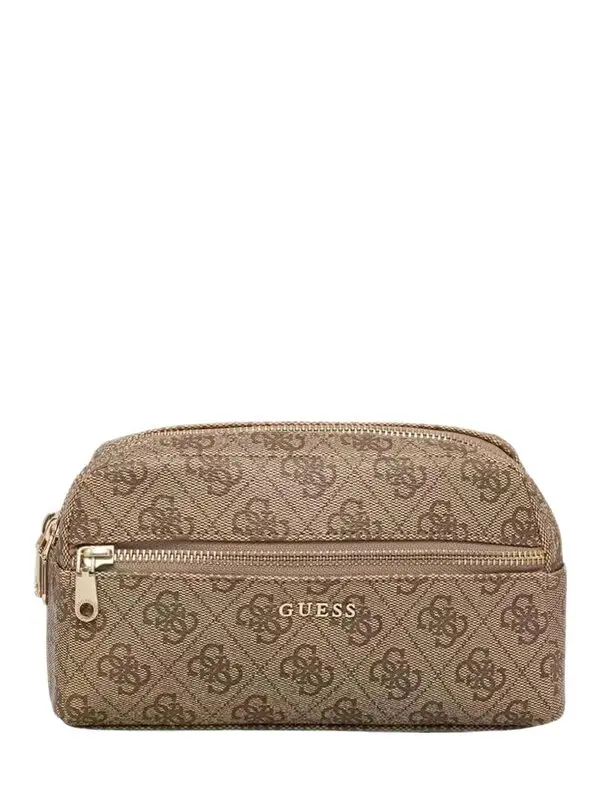 Guess 4g Monogram Zip-around Makeup Bag - Neutrals
