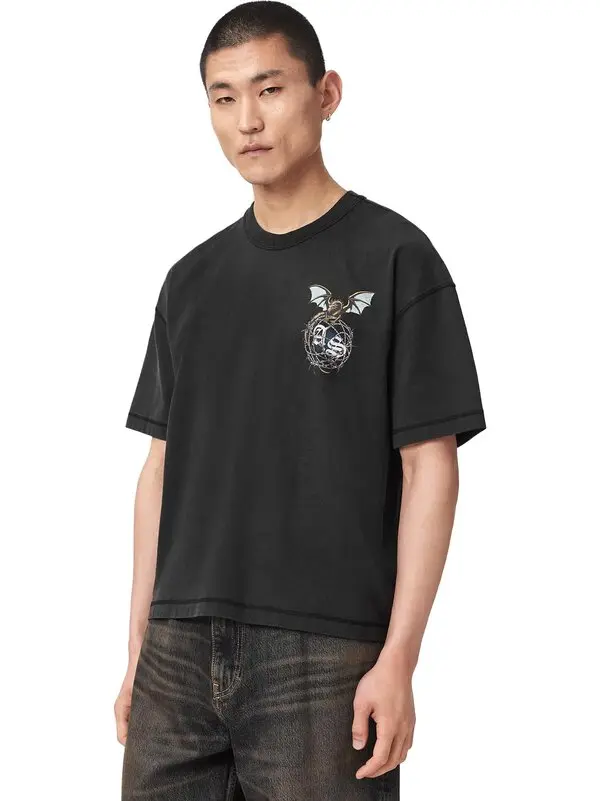 ALLSAINTS Wyvern Short Sleeve Graphic T-shirt - Black