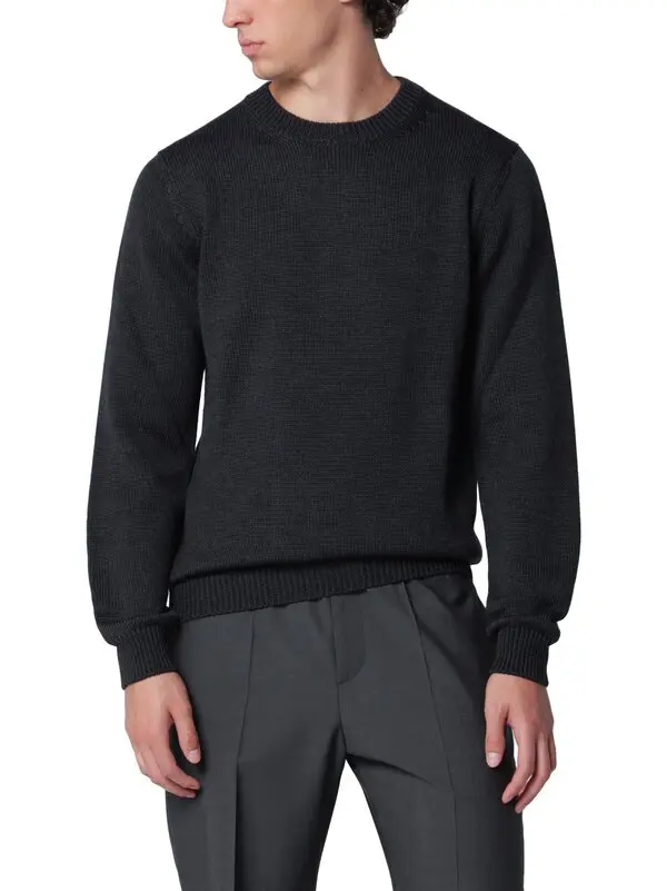 ROBERTO COLLINA Crew-neck Wool Sweater - Grey