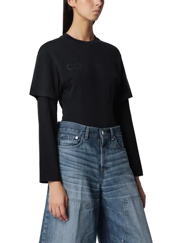 COURREGES Double-sleeve T-shirt - Black