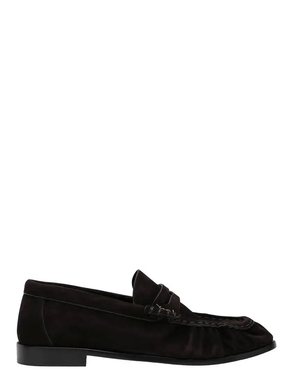 Saint Laurent Suede Loafer Moccasins - Brown