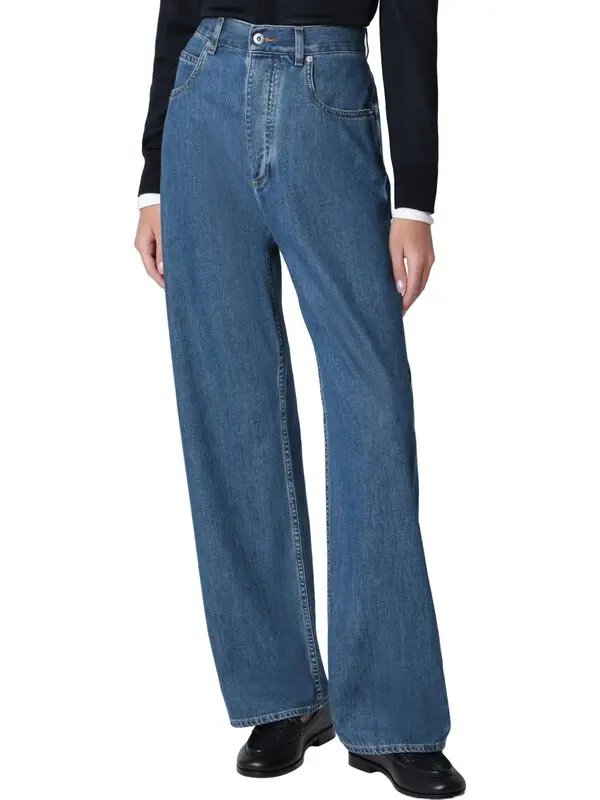Bottega Veneta High-waisted Wide-leg Jeans In Denim - Blue