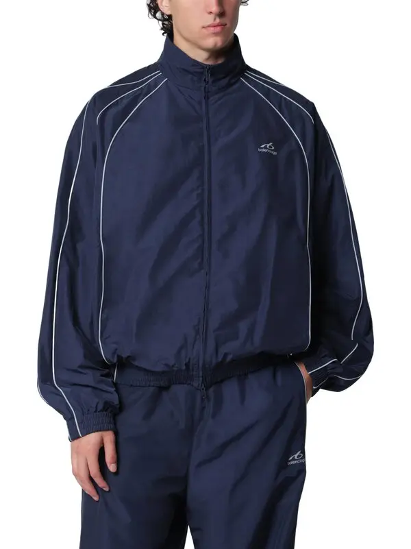 Balenciaga Track Jacket With Bodies Motif - Blue