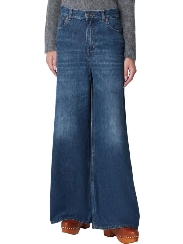 Chloé Flared Jeans In Washed Midnight Denim - Blue
