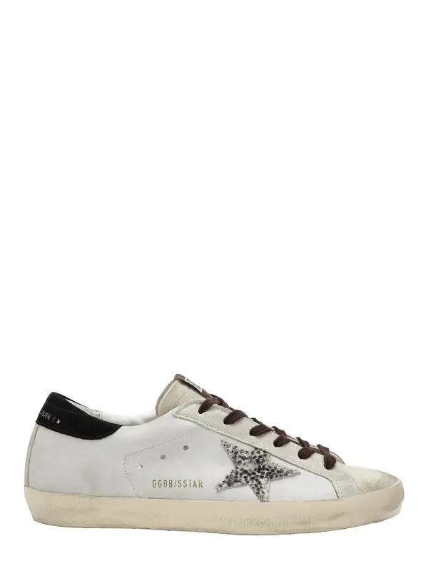 GOLDEN GOOSE Super-star Sneakers With Animal-print Star - White