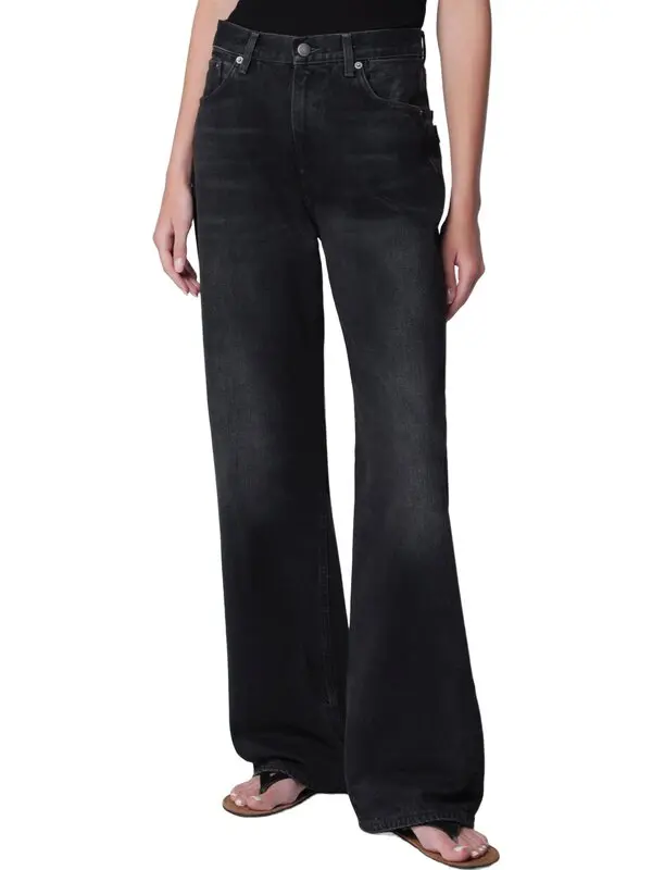 HAIKURE Vintage Denim Wide Leg Jeans - Black