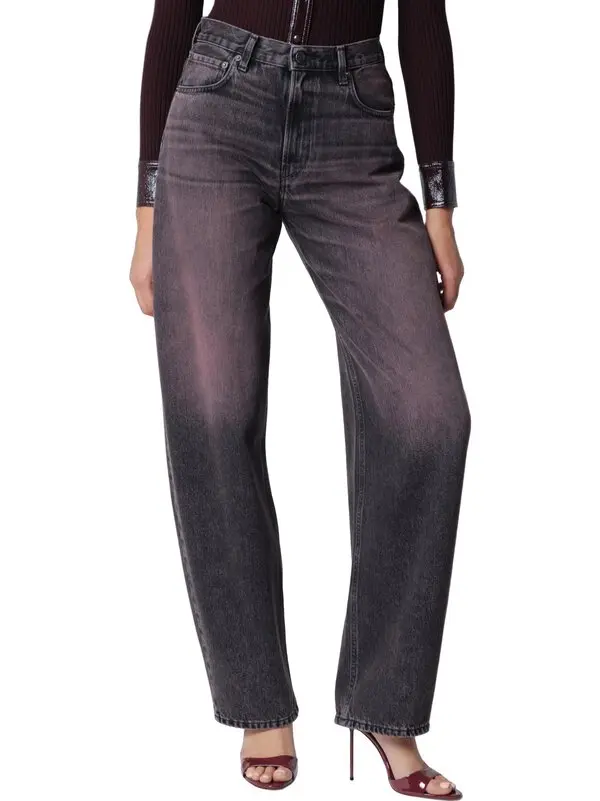 HAIKURE Washed Pink Denim Jeans - Black