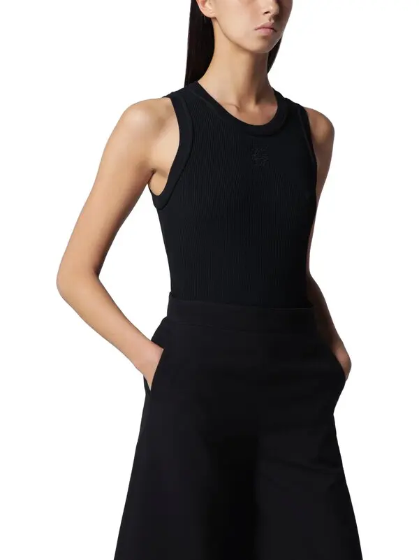 Loewe Ribbed Anagram Tank Top In Viscose - Black
