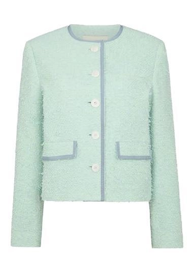 REALLY WILD CLOTHING Cotton Blend Braided Boucle Jacket - Mint