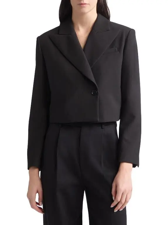 Emporio Armani Cropped Blazer - Solid Black