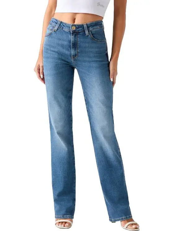 Guess Mid Rise Straight Leg Jeans - Tmmd-open