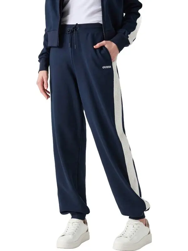 Guess Phoebe High Rise Striped Joggers - Daring Ocean