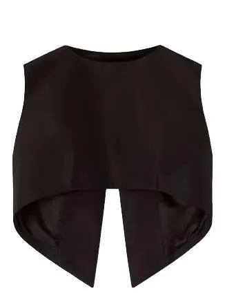 LANVIN Silk Faille Cropped Top - Black