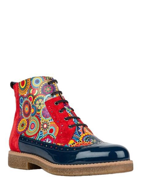 EMBASSY LONDON Hatter Wingtip Ankle Boots - Blue/red