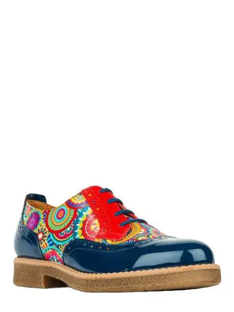 EMBASSY LONDON Lace-up Water-resistant Brogue Oxfords - Blue