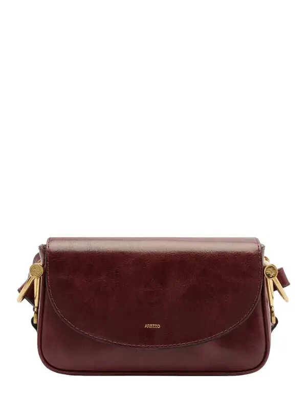 AREZZO Cora Small Leather Crossbody Bag - Fresh Ruby