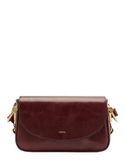 AREZZO Cora Small Leather Crossbody Bag - Fresh Ruby