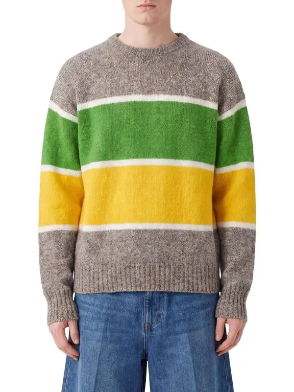 JW Anderson Striped Lambswool Relaxed Fit Jumper - Multicolor