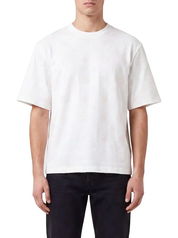 Casablanca Monogram Print Organic Cotton Crewneck T-shirt - White