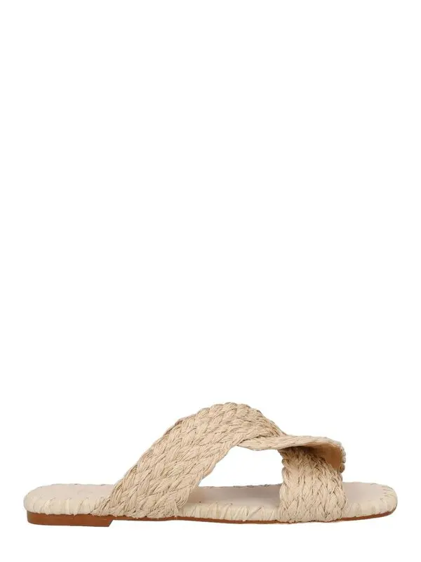 CastaÑer Woven Raffia Mules With Low Heel - Ivory