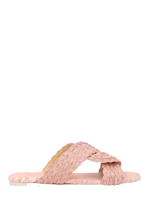 CastaÑer Woven Raffia Mules With Low Heel - Pink