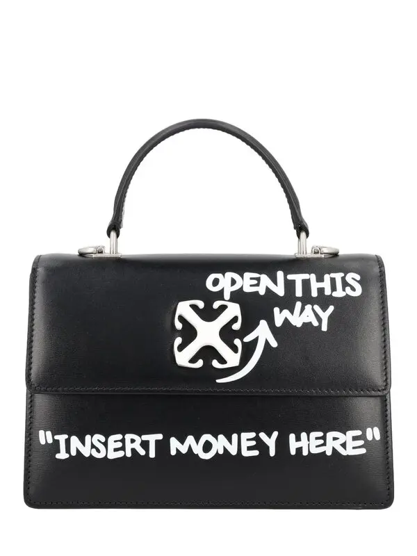 Off-White Jitney 1.4 Handbag In Smooth Leather - Black