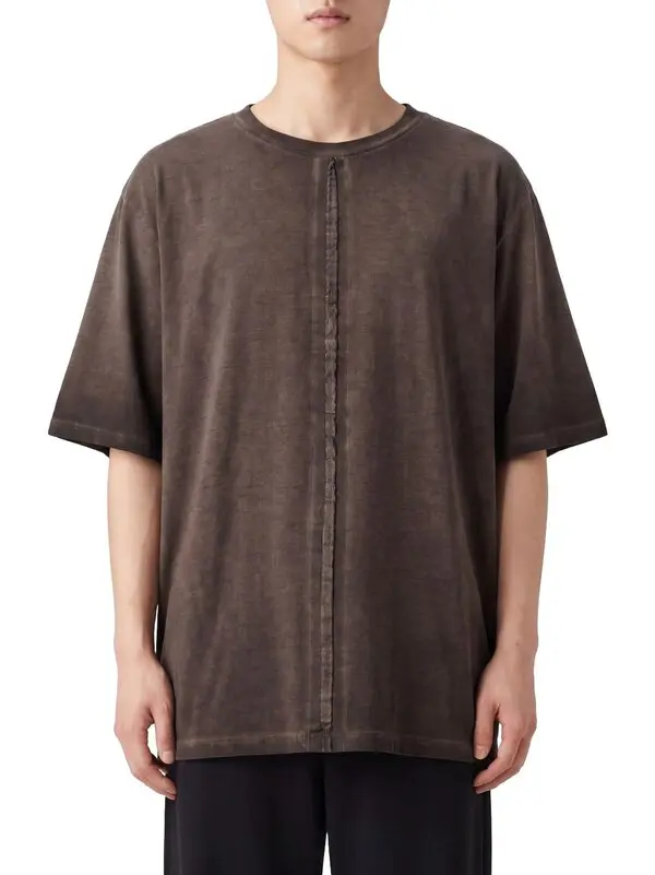 UMA WANG Relaxed-fit Cotton T-shirt With Dropped Shoulders And Crew Neck - Brown