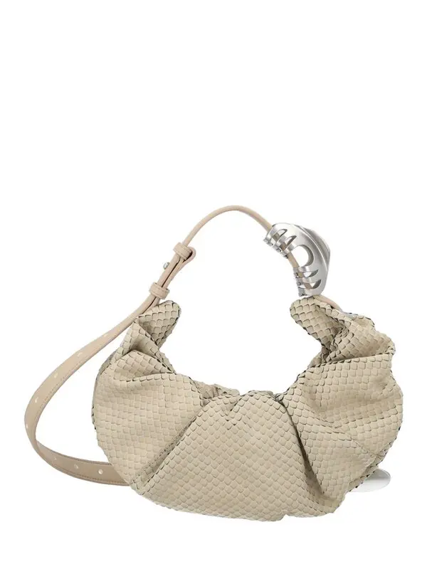 DIESEL® Grab-d Python-effect Leather Shoulder Bag - Beige