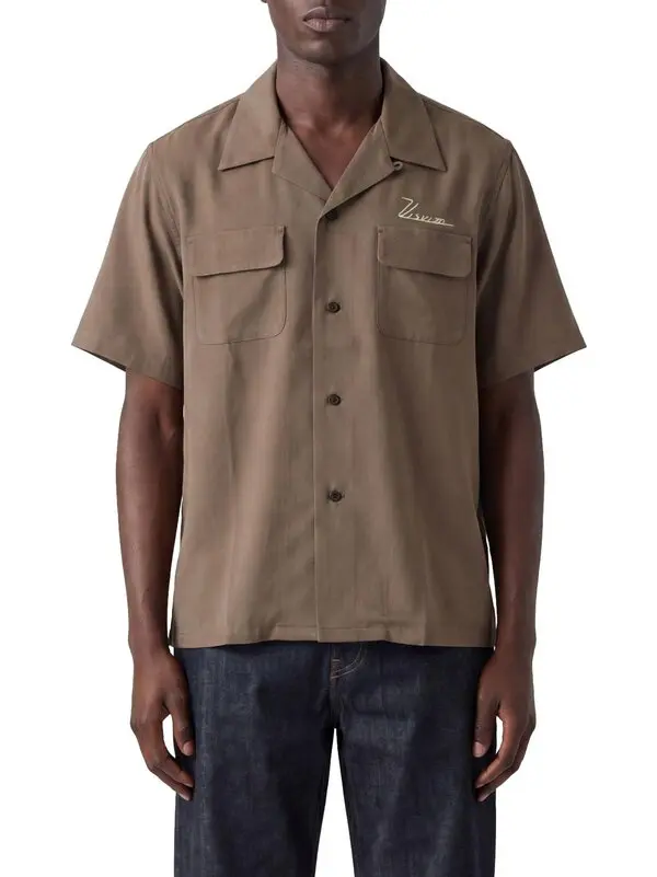 Visvim Short-sleeved Rayon Bowling Shirt With Camp Collar - Brown